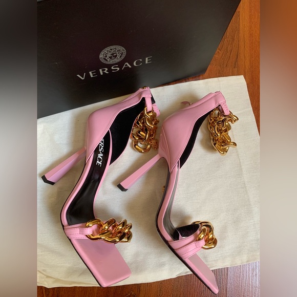 Versace | Shoes | Versace Medusa Pink And Gold Womens Heels | Poshmark